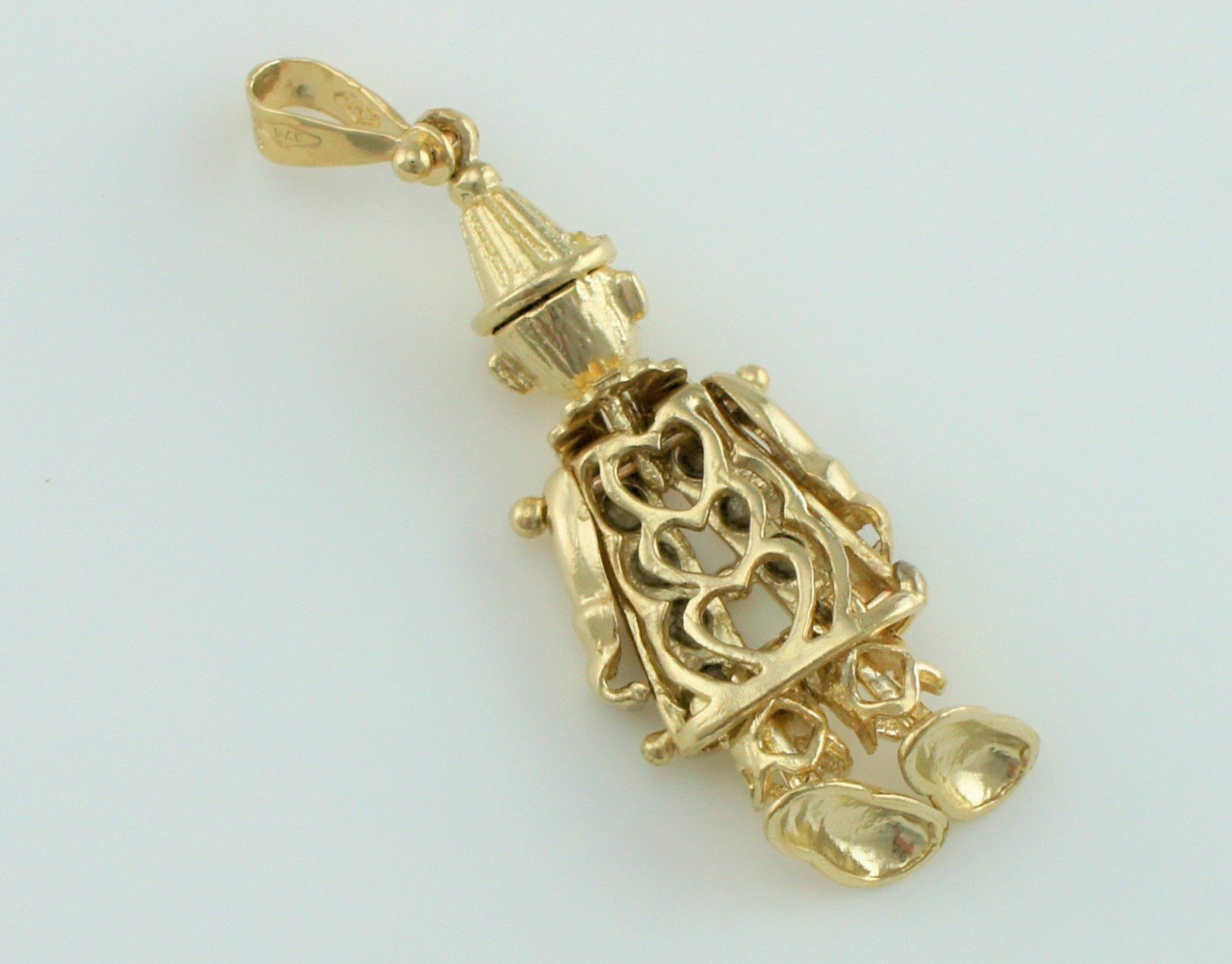 9ct Yellow Gold Articulated Clown Charm / Pendant– Fox Jewellery