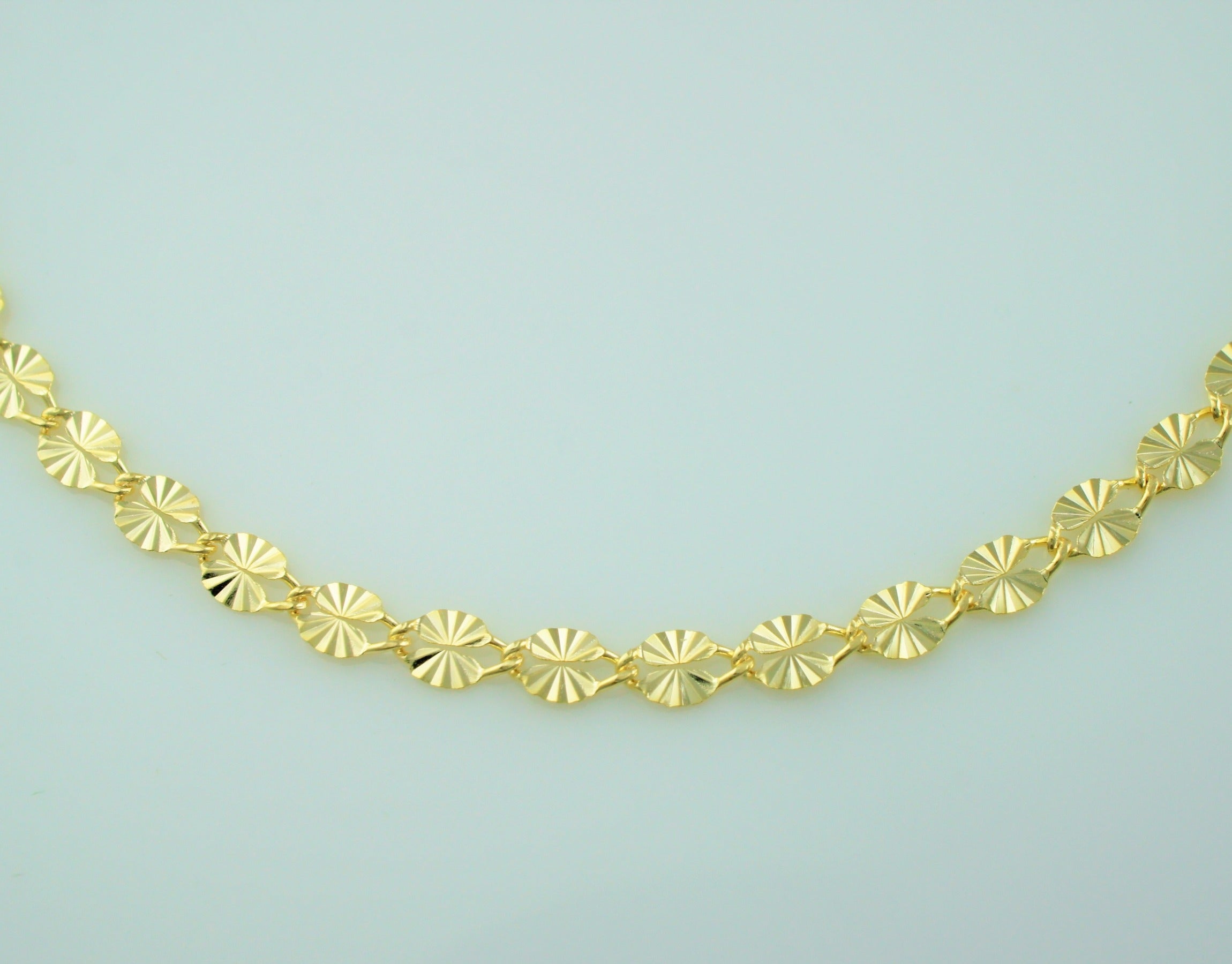 9ct Gold Starburst Diamond Cut Forzatina Chain Bracelet | Fox Jewellery