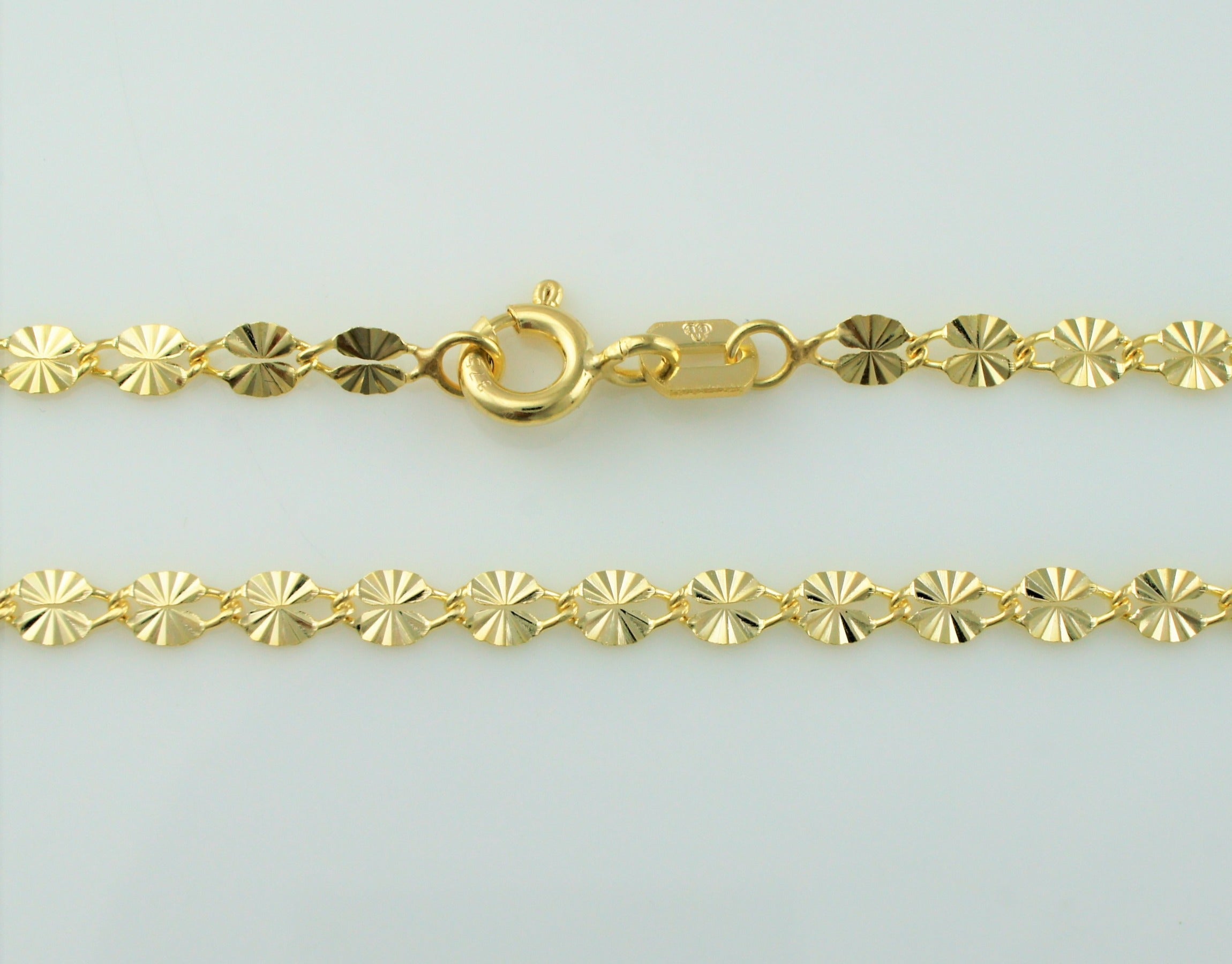 9ct Gold Starburst Diamond Cut Forzatina Chain Bracelet | Fox Jewellery