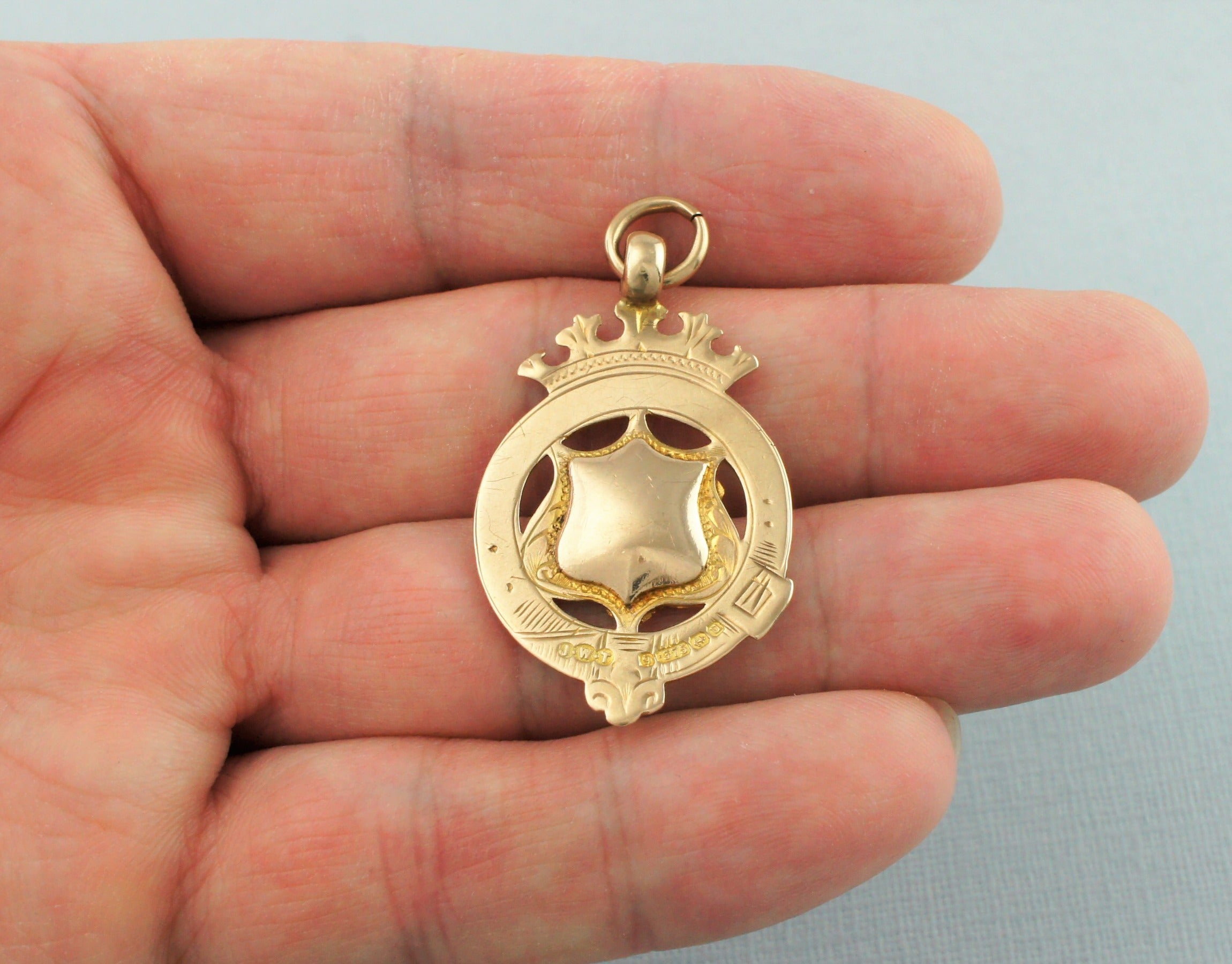 Fine Antique 9ct Gold Albert Chain Fob Medal 1919 | Fox Jewellery