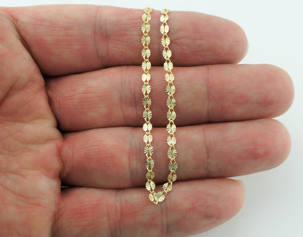 9ct Gold Starburst Diamond Cut Forzatina Chain Bracelet | Fox Jewellery